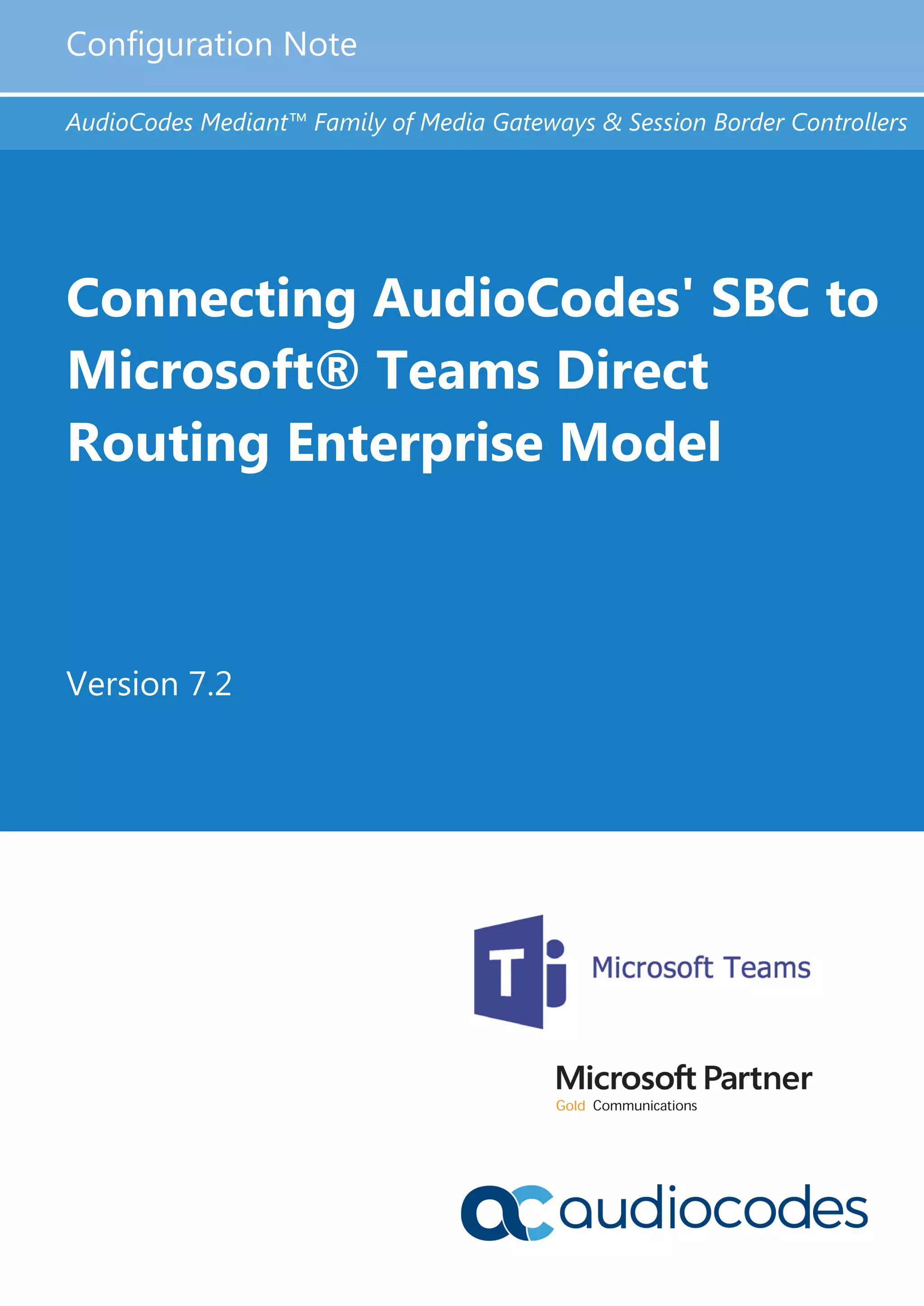 Connecting audiocodes-sbc-to-microsoft-teams-direct-routing-enterprise ...
