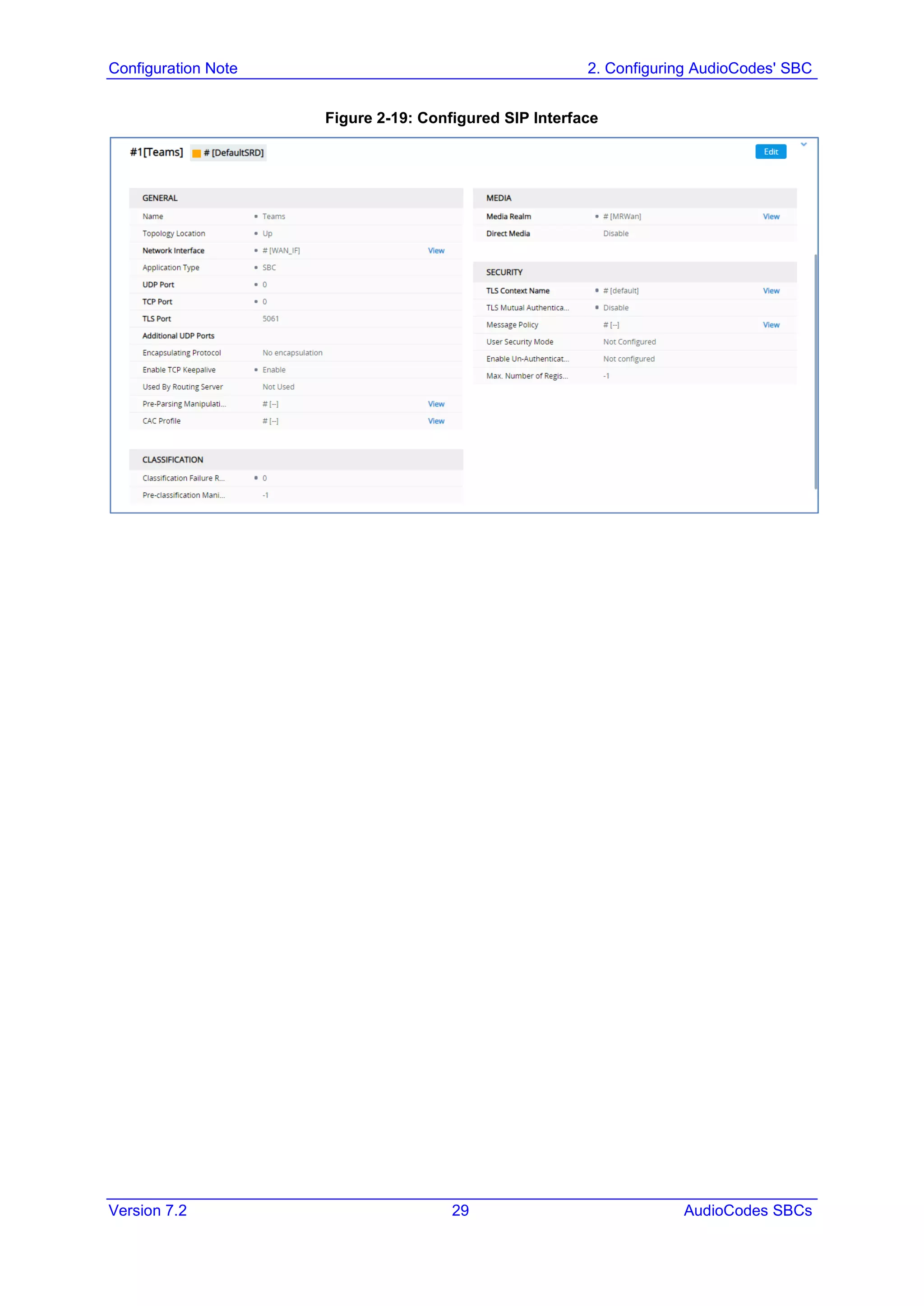 Connecting Audiocodes Sbc To Microsoft Teams Direct Routing Enterprise Model Configuration Note