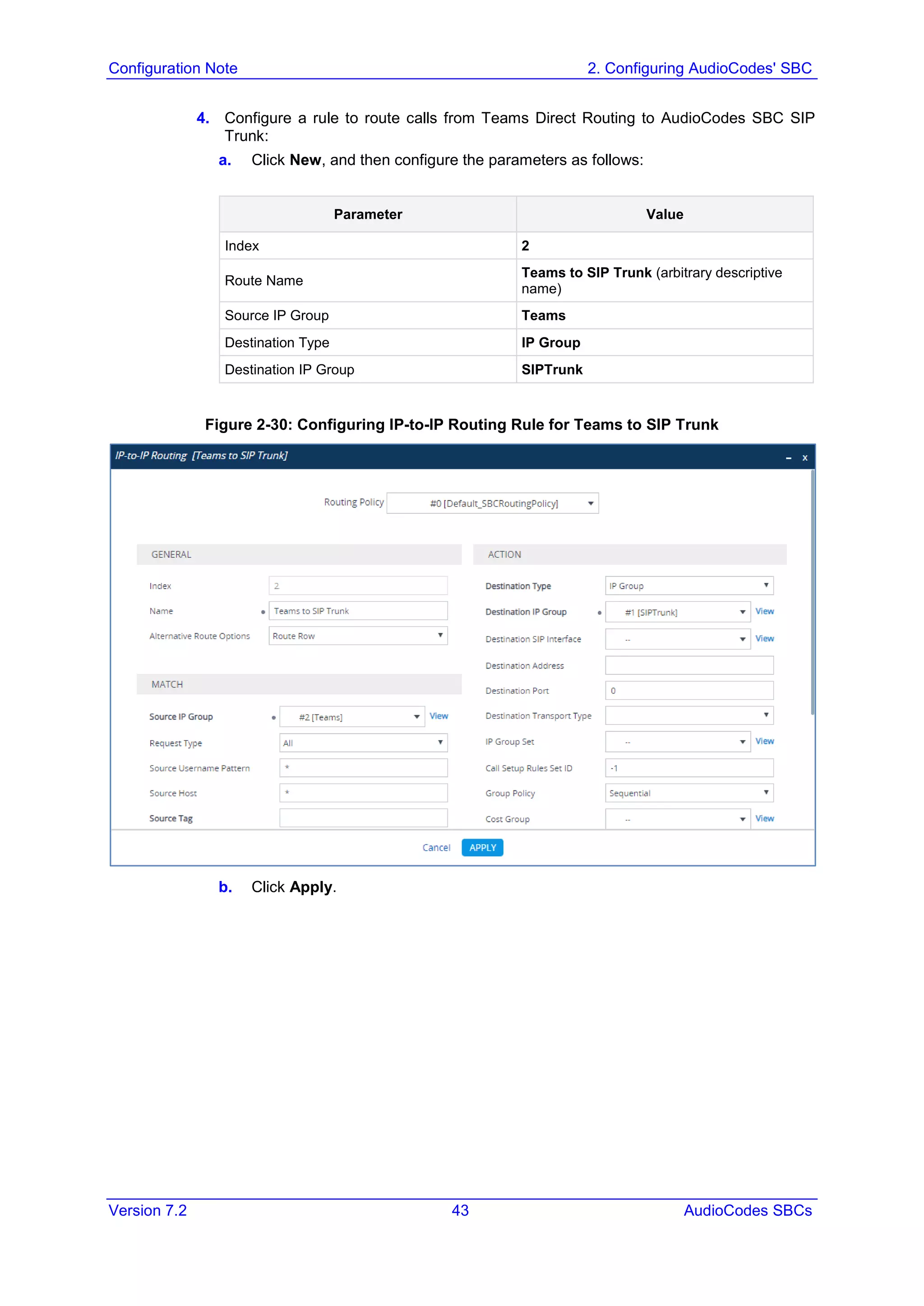 Connecting Audiocodes Sbc To Microsoft Teams Direct Routing Enterprise Model Configuration Note