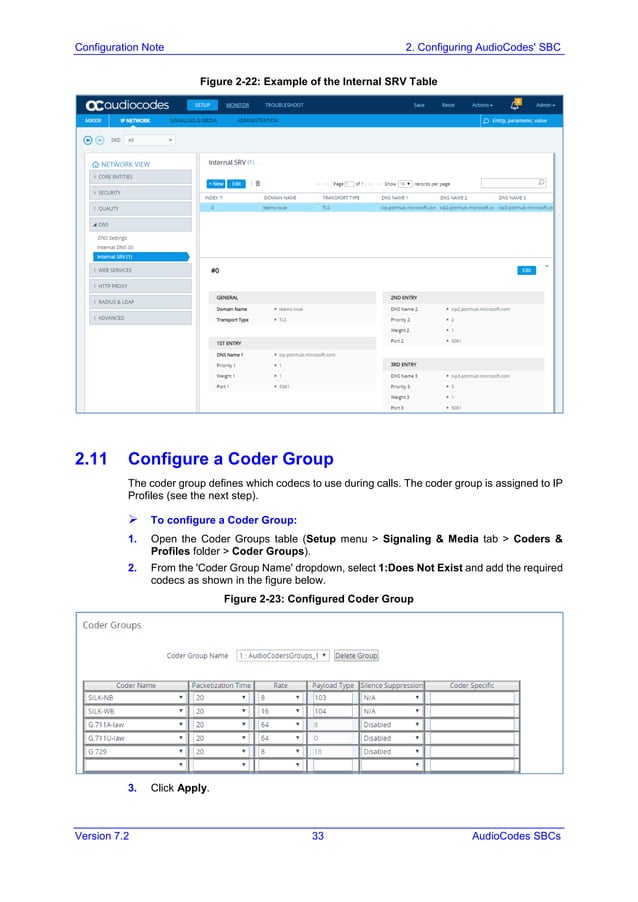 Connecting Audiocodes Sbc To Microsoft Teams Direct Routing Enterprise Model Configuration Note