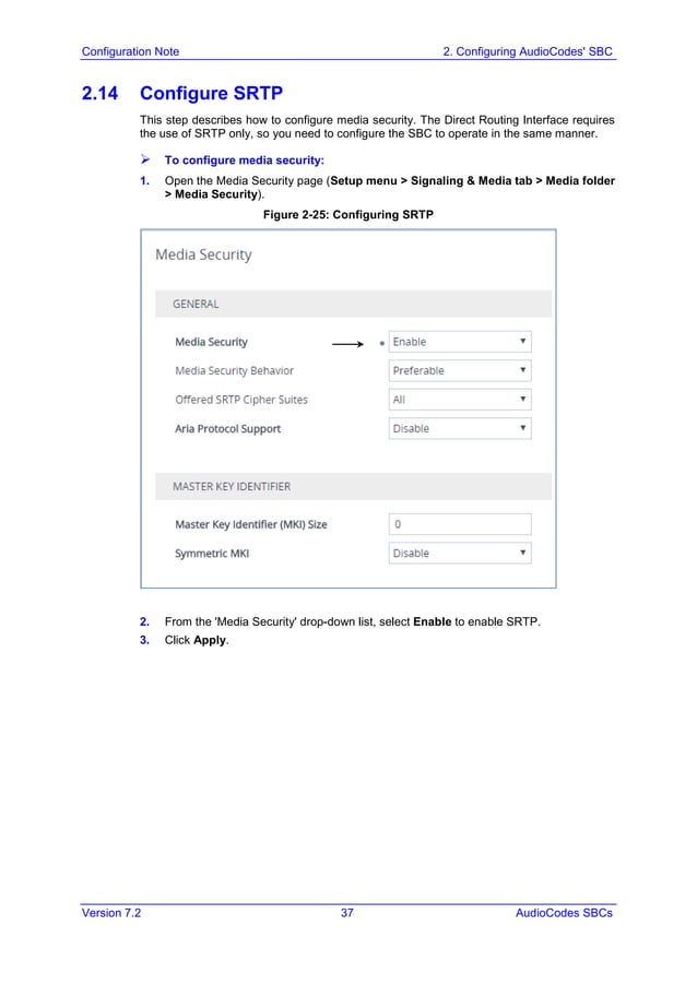 Connecting Audiocodes Sbc To Microsoft Teams Direct Routing Enterprise Model Configuration Note