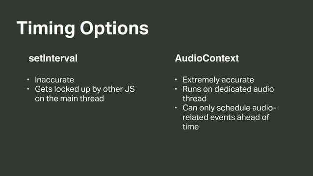 Sequencing Audio Using React and the Web Audio API | PPT