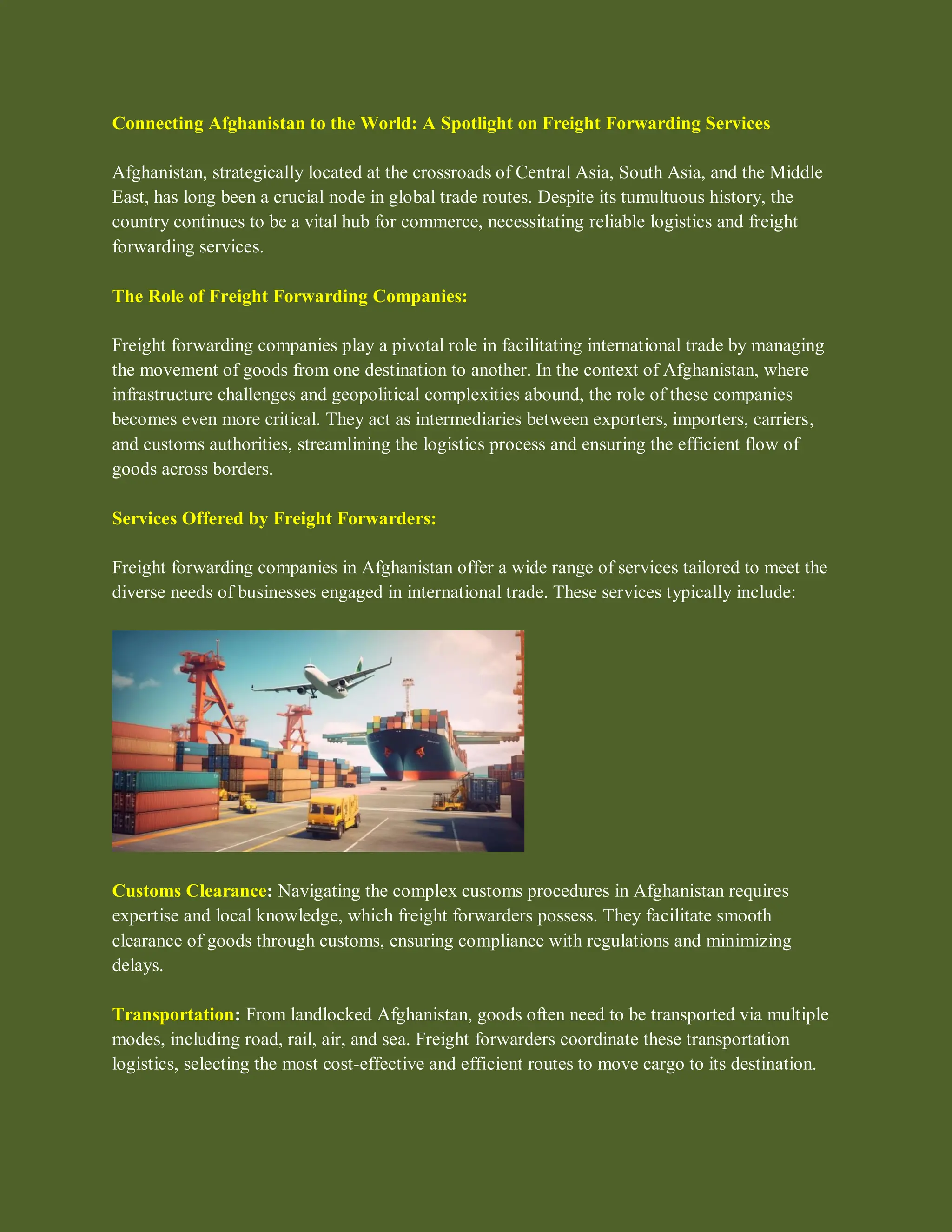Connecting Afghanistan to the World_ A Spotlight on Freight Forwarding ...