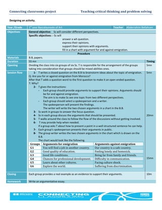 Connecting classrooms project | PDF