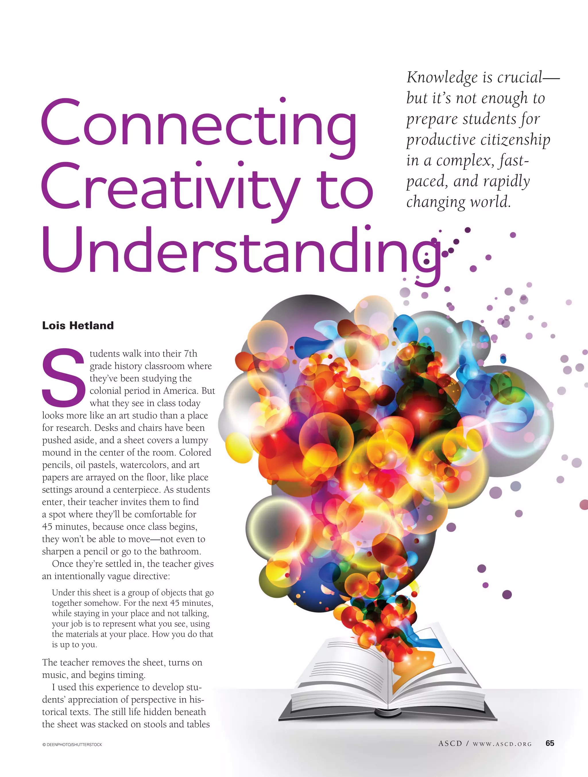 journal1#Connecting creativity to understanding | PDF | Arts and Crafts ...