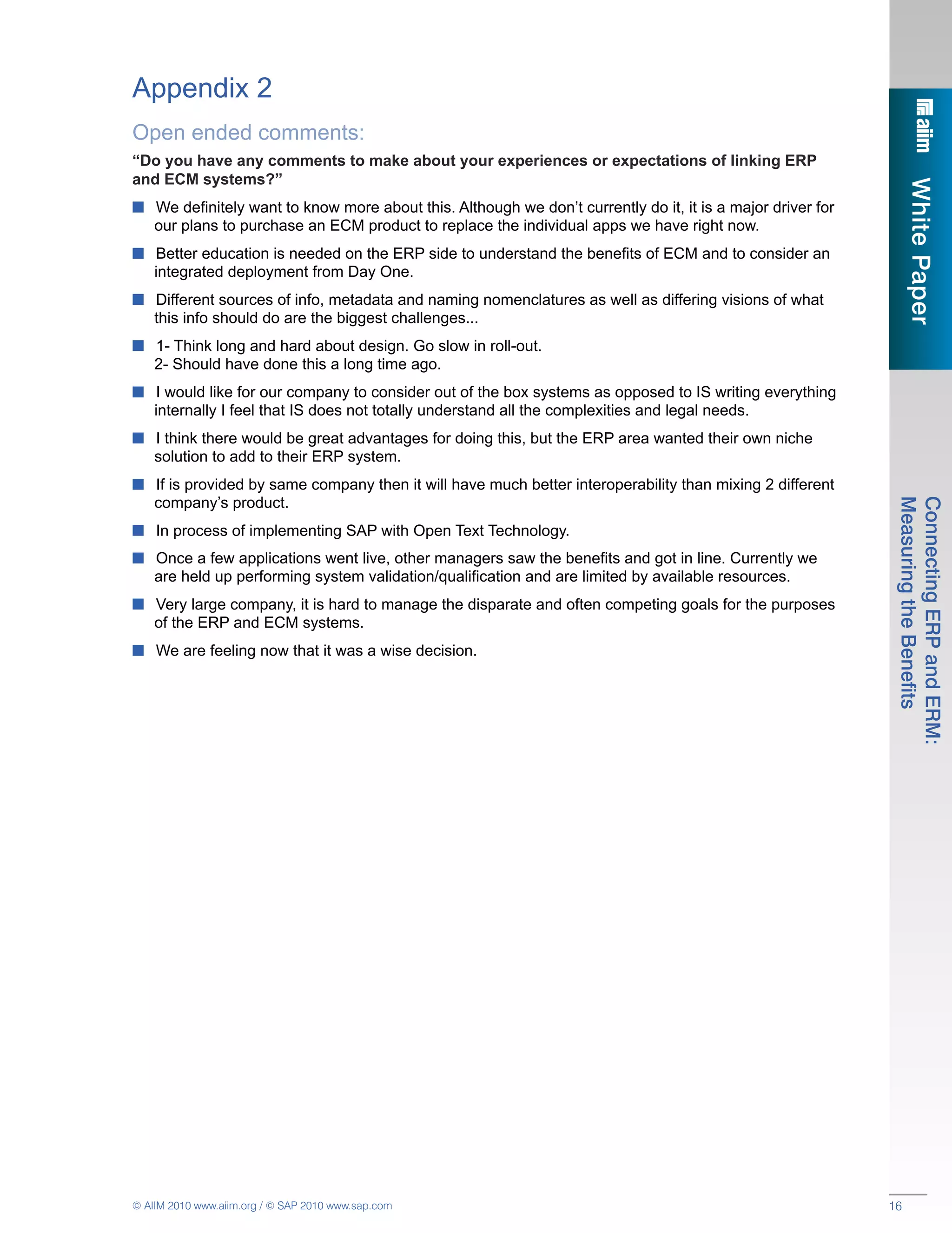 Connecting erp and ecm measuring the benefits | PDF