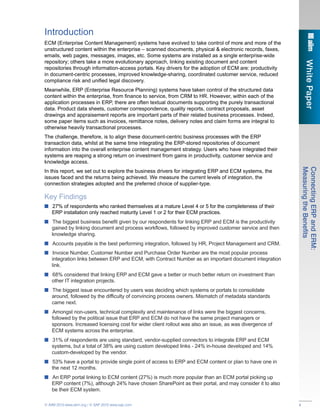 Connecting erp and ecm measuring the benefits | PDF