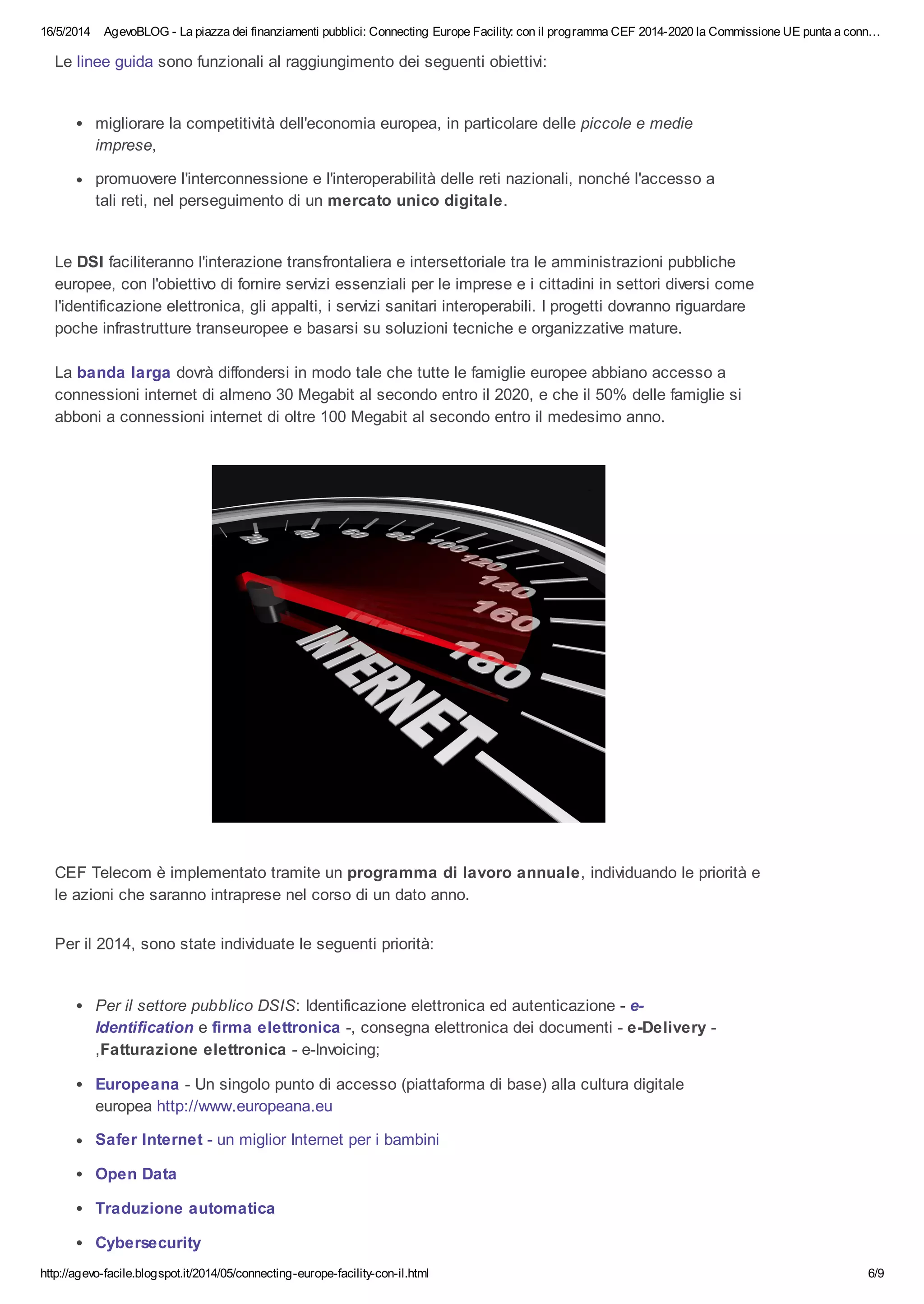 Connecting Europe Facility (CEF) 2014 2020: la UE finanzia le reti di ...