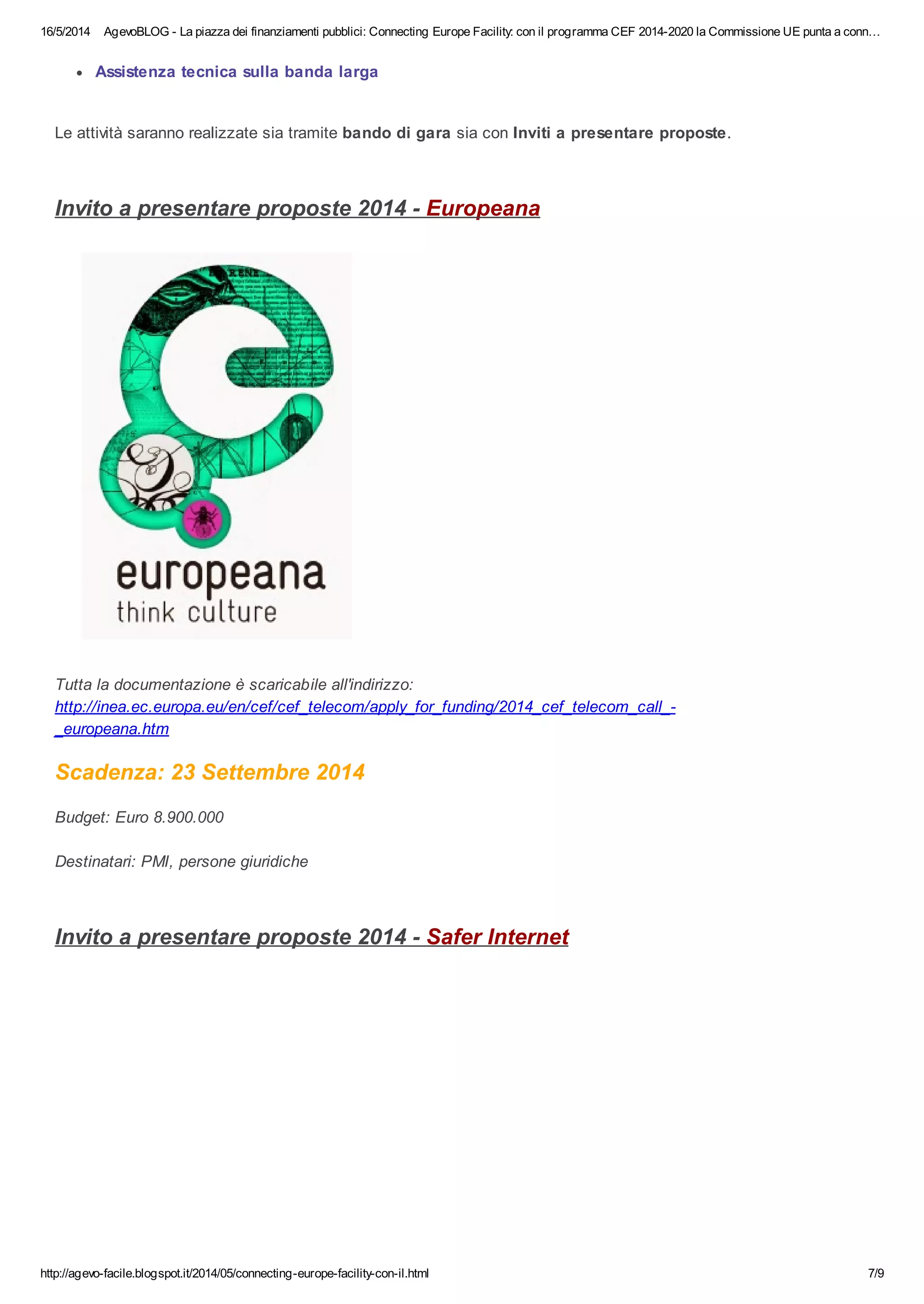 Connecting Europe Facility (CEF) 2014 2020: la UE finanzia le reti di ...