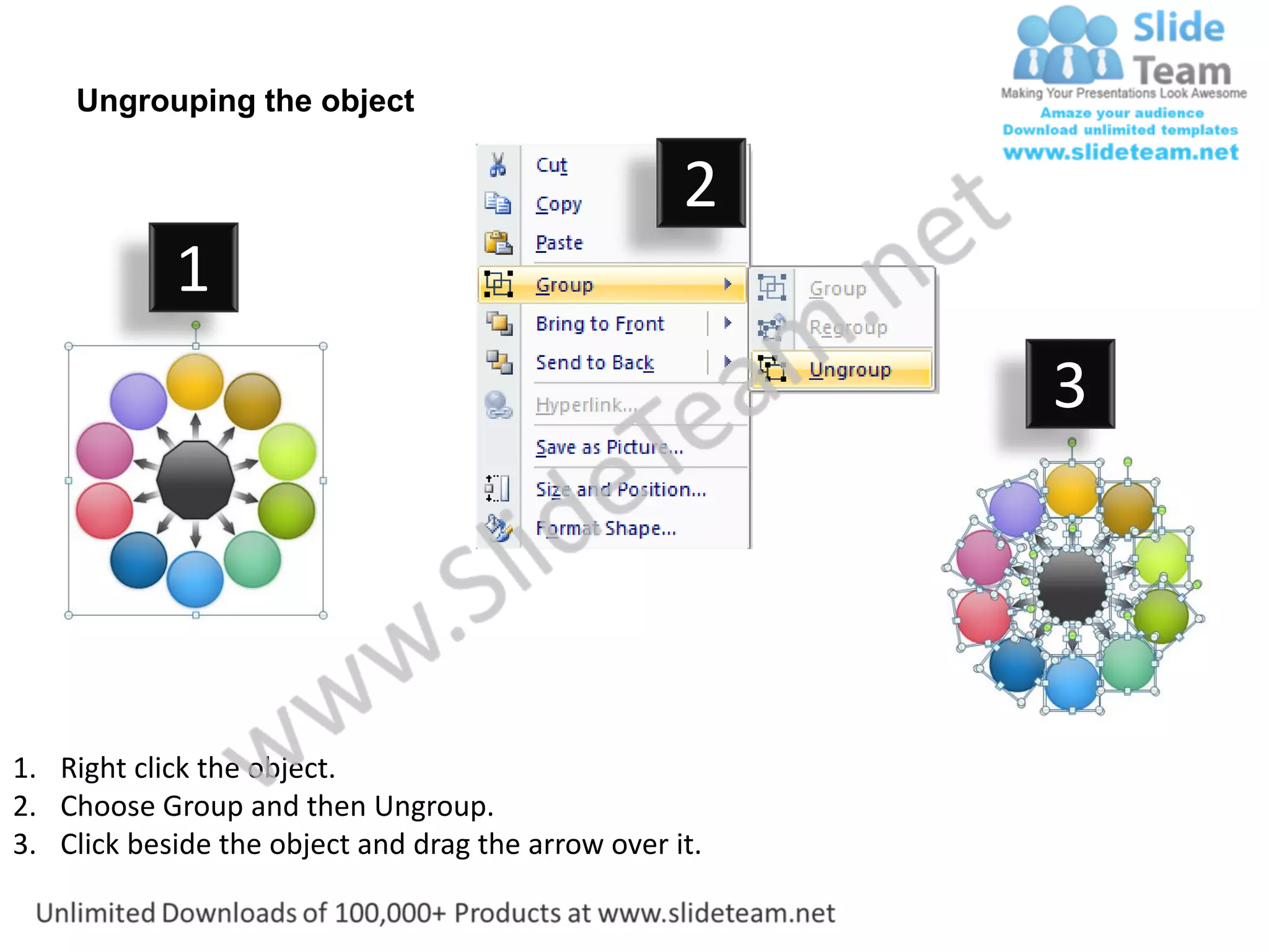 Connecting factors diverging arrow 10 stages diagram arrows chart ...