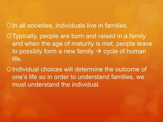 Connecting Individuals, Families and Society | PPTX