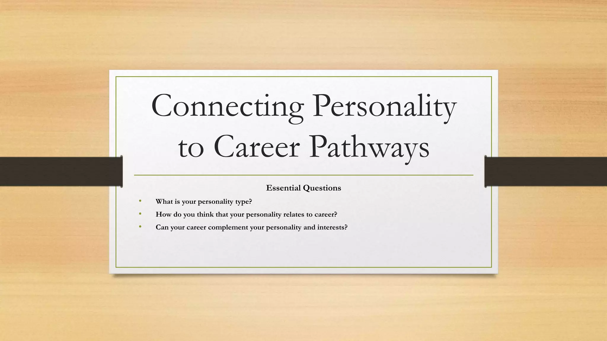 Connecting personality to career pathways | PPTX | Resume Writing and ...