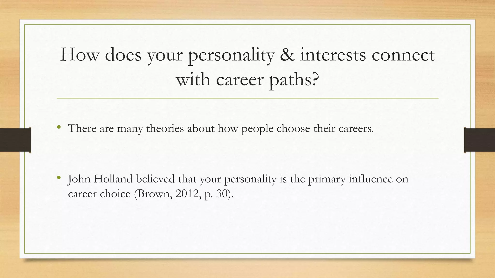 Connecting personality to career pathways | PPTX | Resume Writing and ...