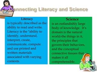 Connecting science to literacy through noteboking | PPTX