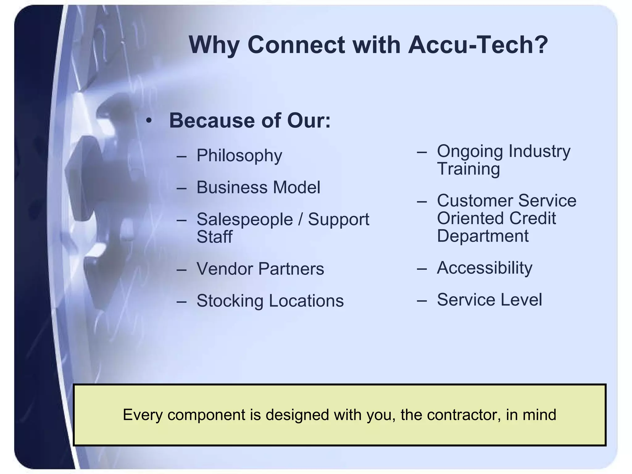 Connecting With Accu Tech | PPT