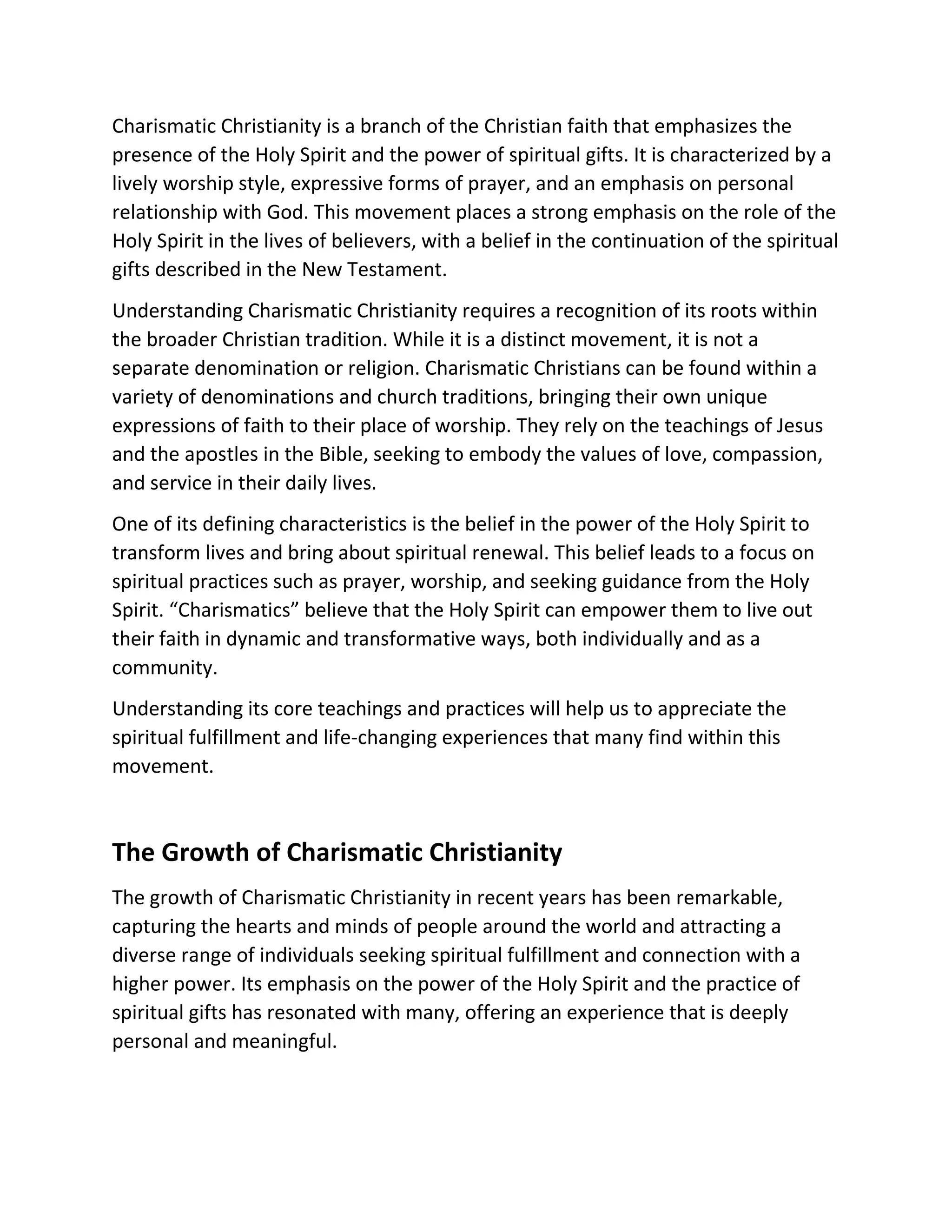 Connecting with Charismatic Christianity A Journey of Faith and Belief ...