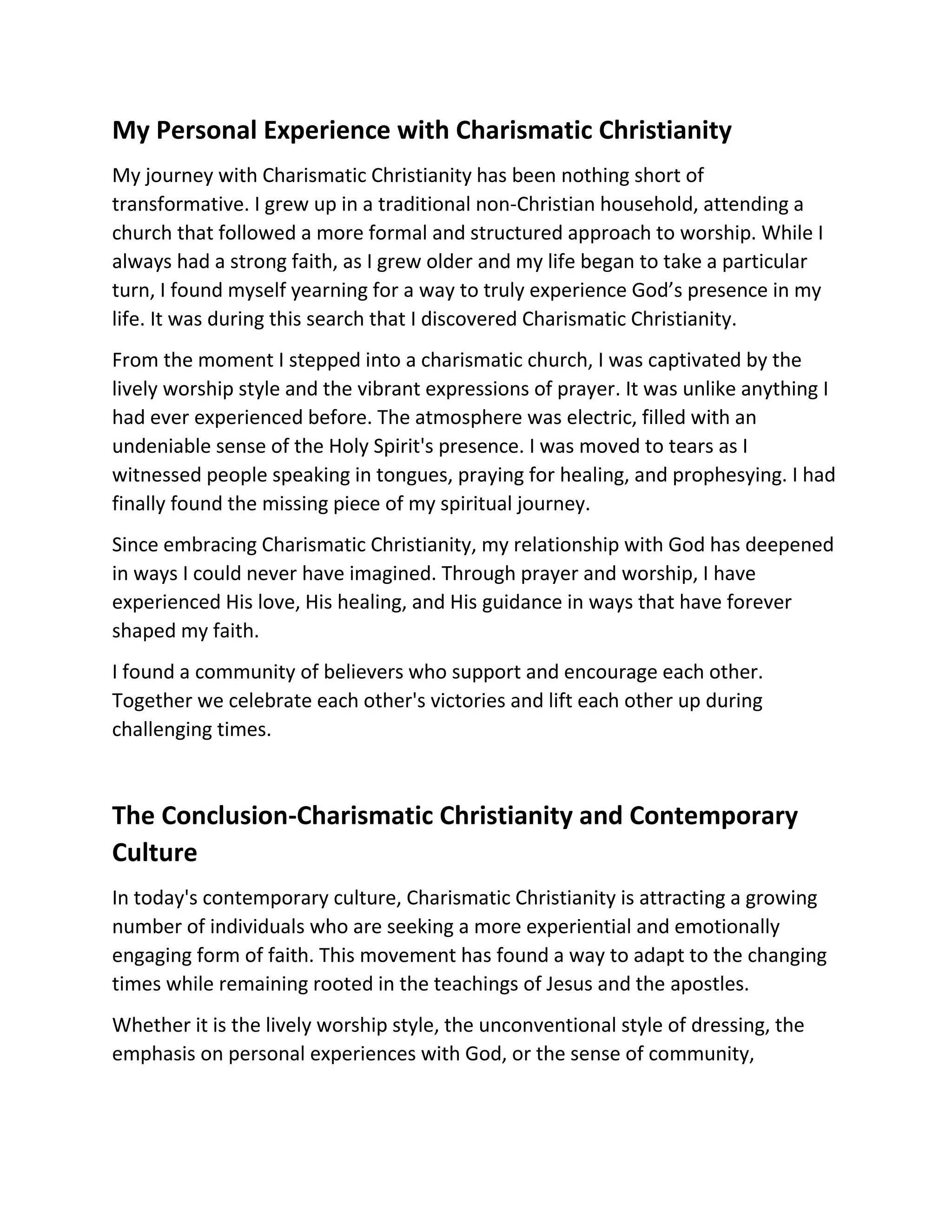 Connecting with Charismatic Christianity A Journey of Faith and Belief ...