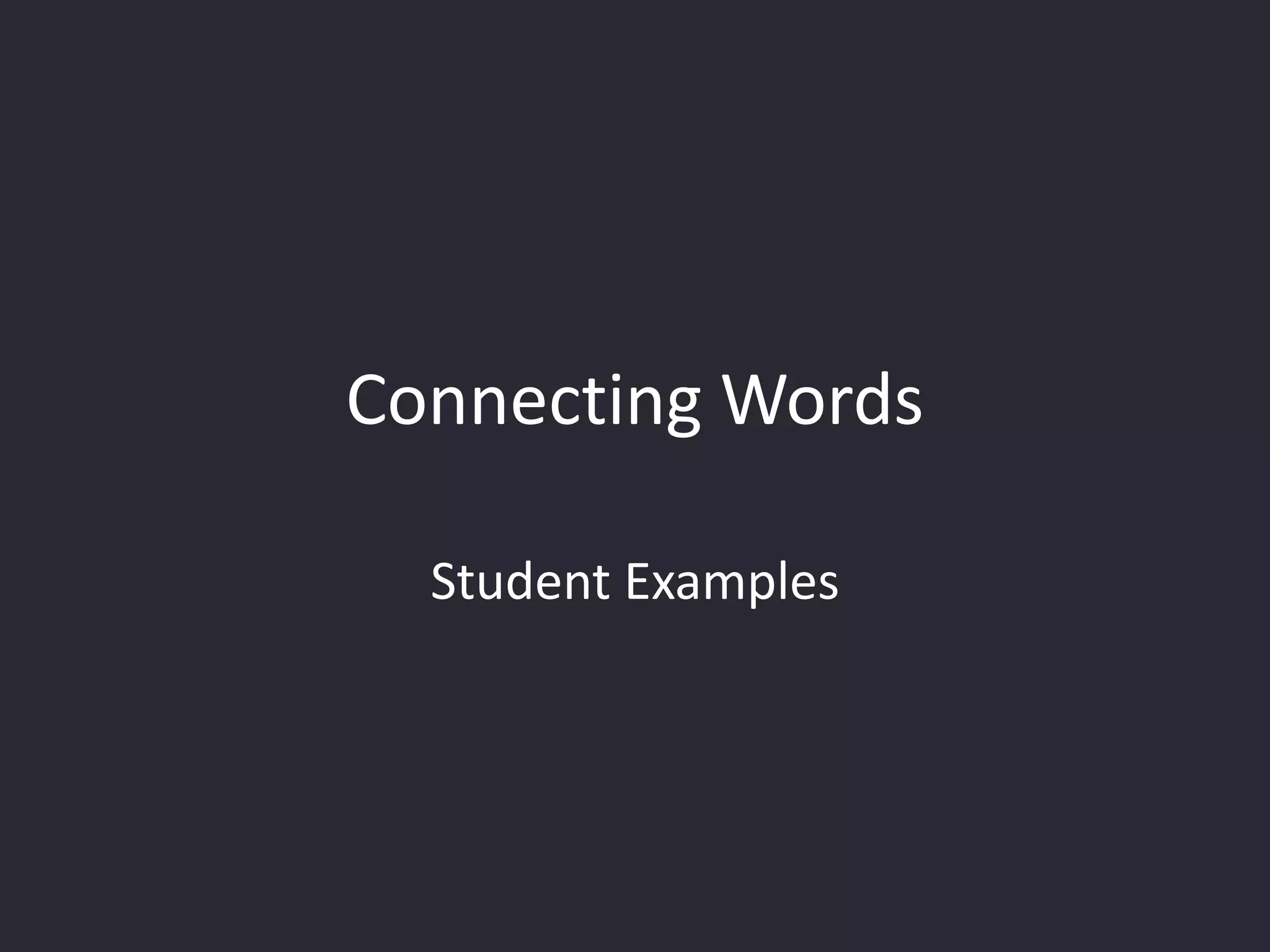 Connecting words | PPTX