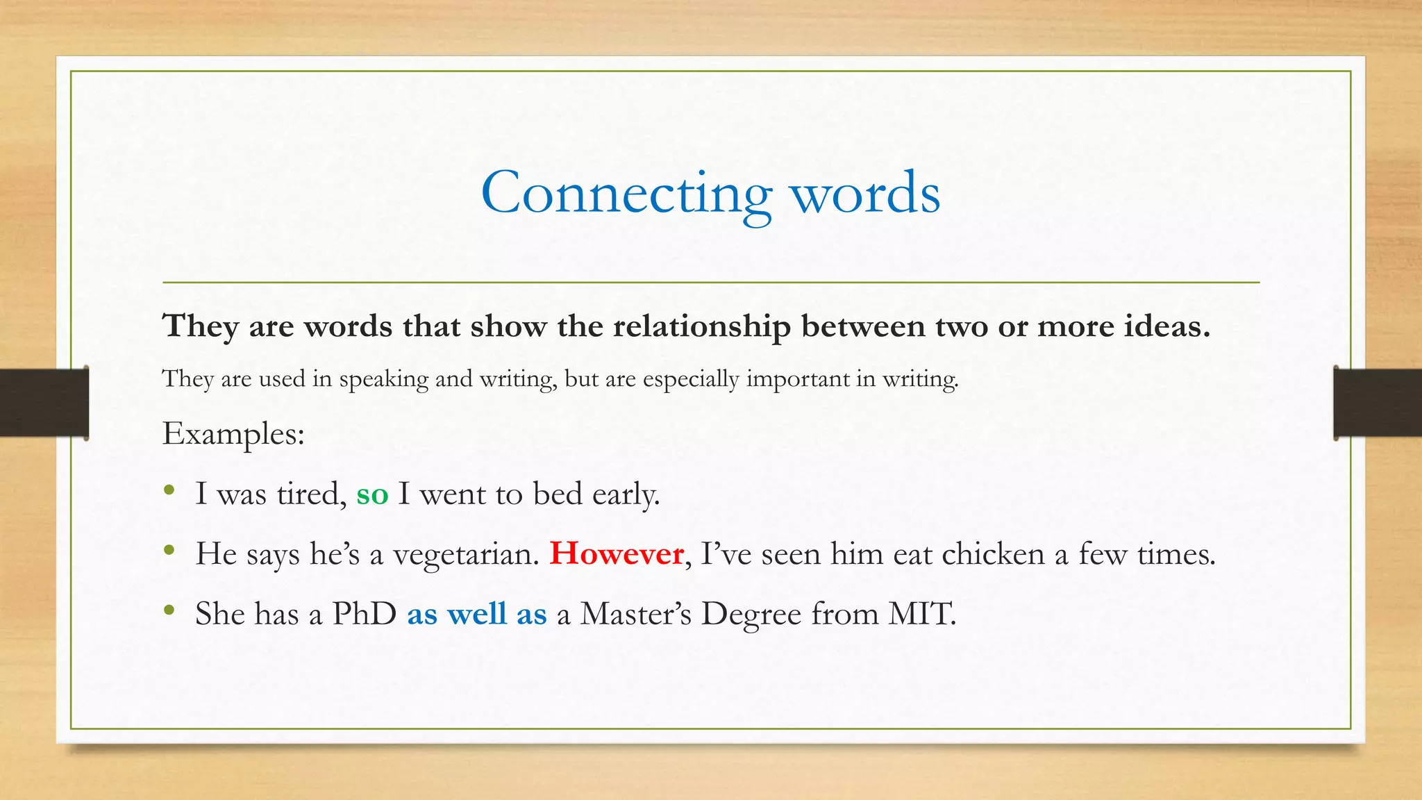 Connecting words | PPTX