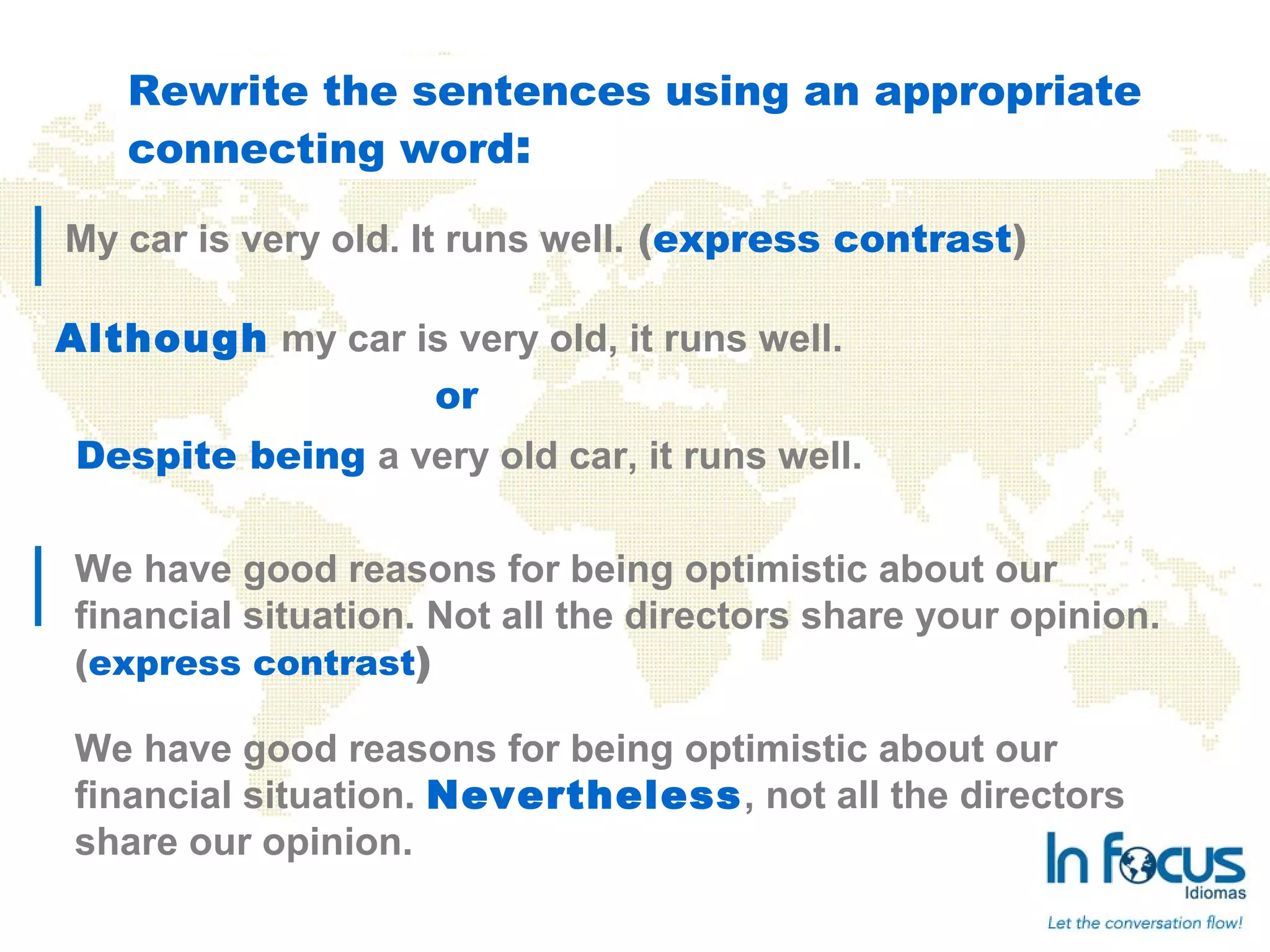 Connecting words practice | PPS