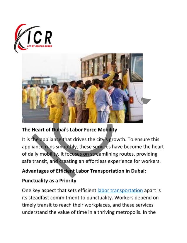 Connecting Workers: Efficient Labor Transportation in Dubai | PDF