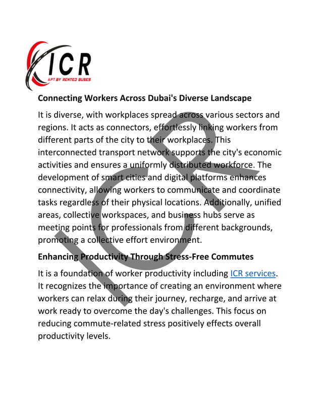 Connecting Workers: Efficient Labor Transportation in Dubai | PDF