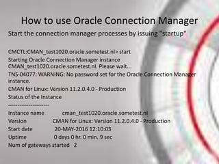 Oracle Connection Manager | PPT