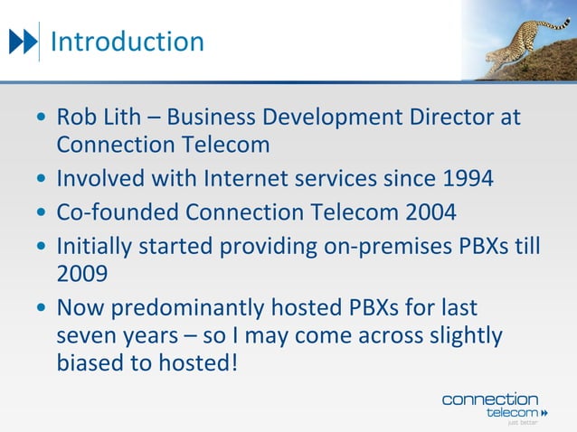 Connection Telecom - Onsite and Cloud Based PBX | PPT