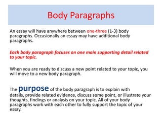 Connection Between Paragraph and Essay | PPTX