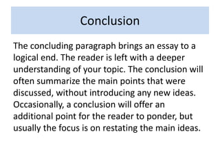 Connection Between Paragraph and Essay | PPT