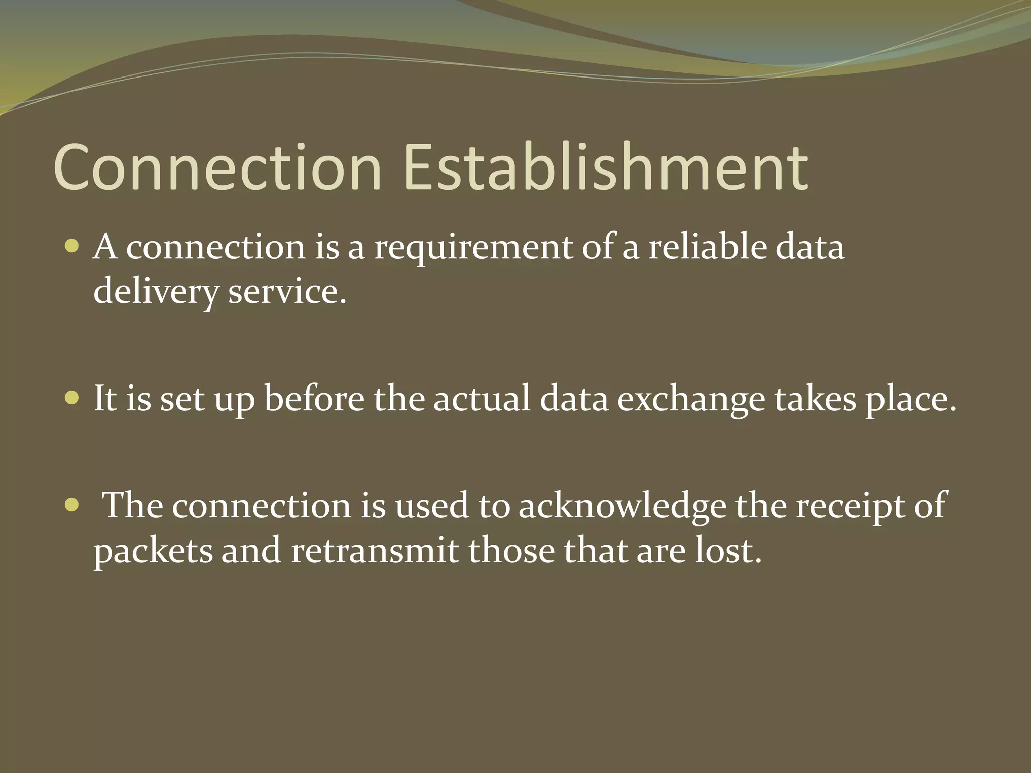 Connection Establishment & Flow and Congestion Control | PPTX