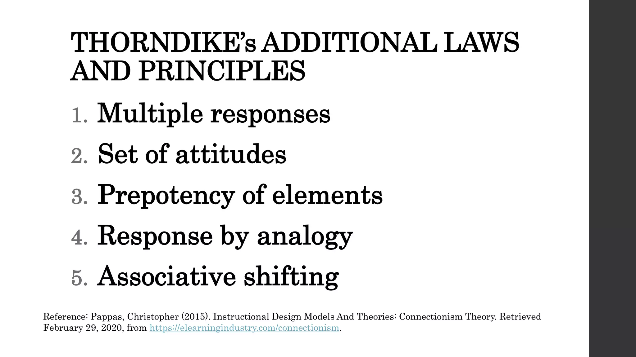 CONNECTIONISM THEORY OF EDWARD THORNDIKE | PPTX