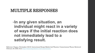CONNECTIONISM THEORY OF EDWARD THORNDIKE | PPTX