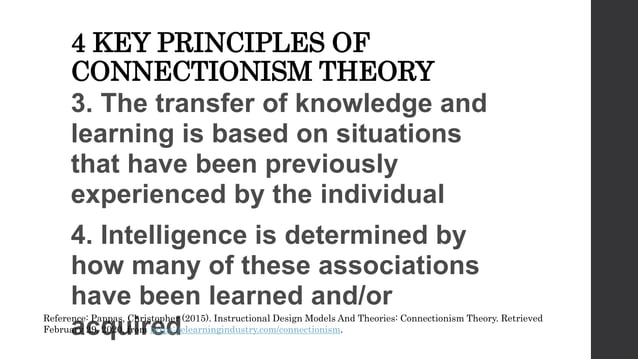 CONNECTIONISM THEORY OF EDWARD THORNDIKE | PPTX