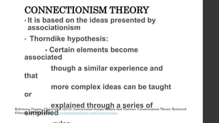 CONNECTIONISM THEORY OF EDWARD THORNDIKE | PPTX