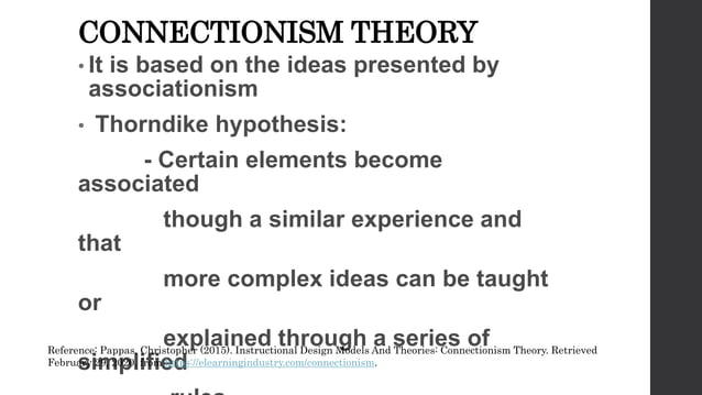 CONNECTIONISM THEORY OF EDWARD THORNDIKE | PPTX