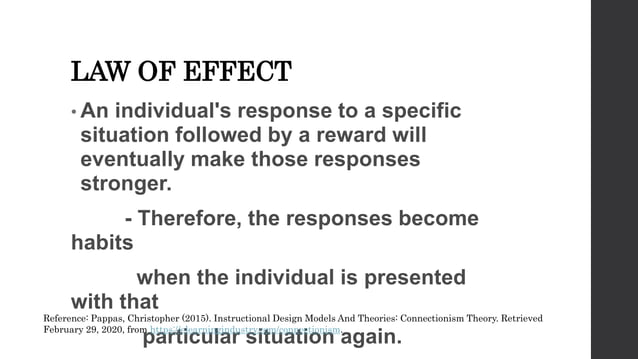 CONNECTIONISM THEORY OF EDWARD THORNDIKE | PPTX