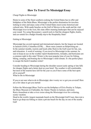 Connections Essay Example | PDF | North America Travel | Travel Locations