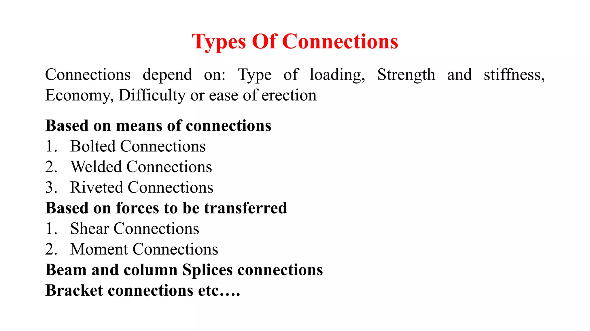 Connections in steel structures | PPTX