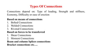 Connections in steel structures | PPTX
