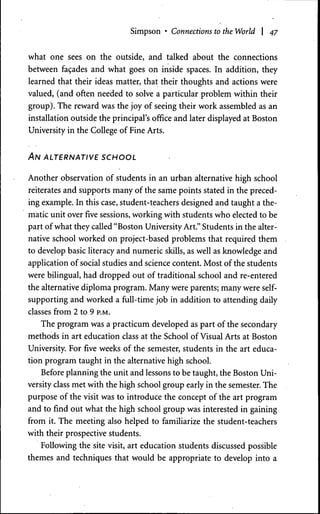 Connections to the world ; visual art in urban schools | PDF
