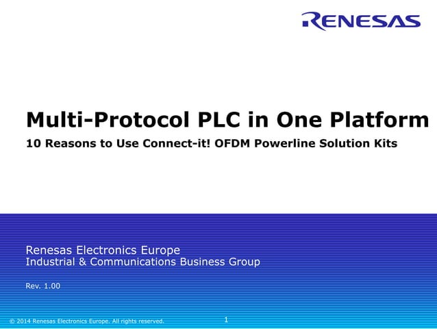 10 Reasons to use the Renesas multi-protocol OFDM powerline solution kit | PPT