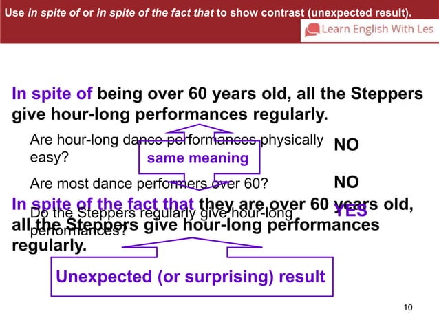 Connectives that express cause and effect contrast and condition | PPT