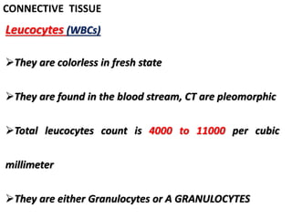Connective Tissue Free Cells Histology | PPTX