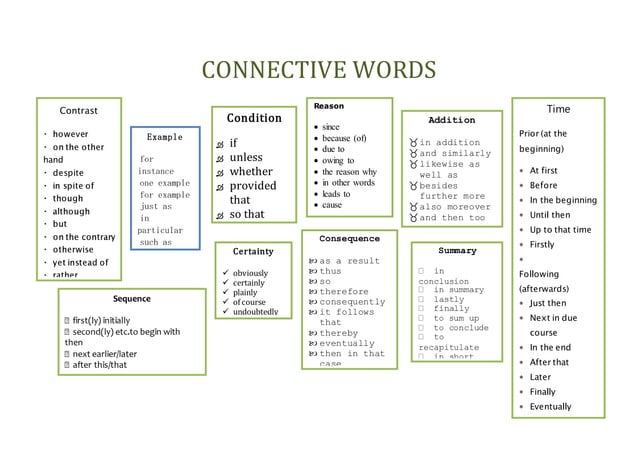 Connective words | DOCX