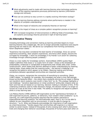 Connectivism: A learning theory for the digital age | PDF | Education