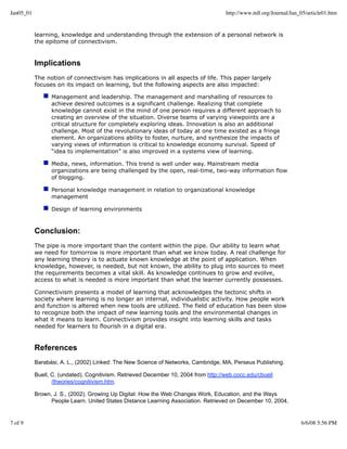 Connectivism: A learning theory for the digital age | PDF | Education