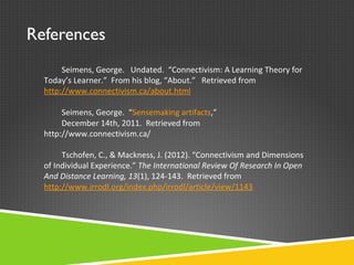 Connectivism firstdraft | PPT