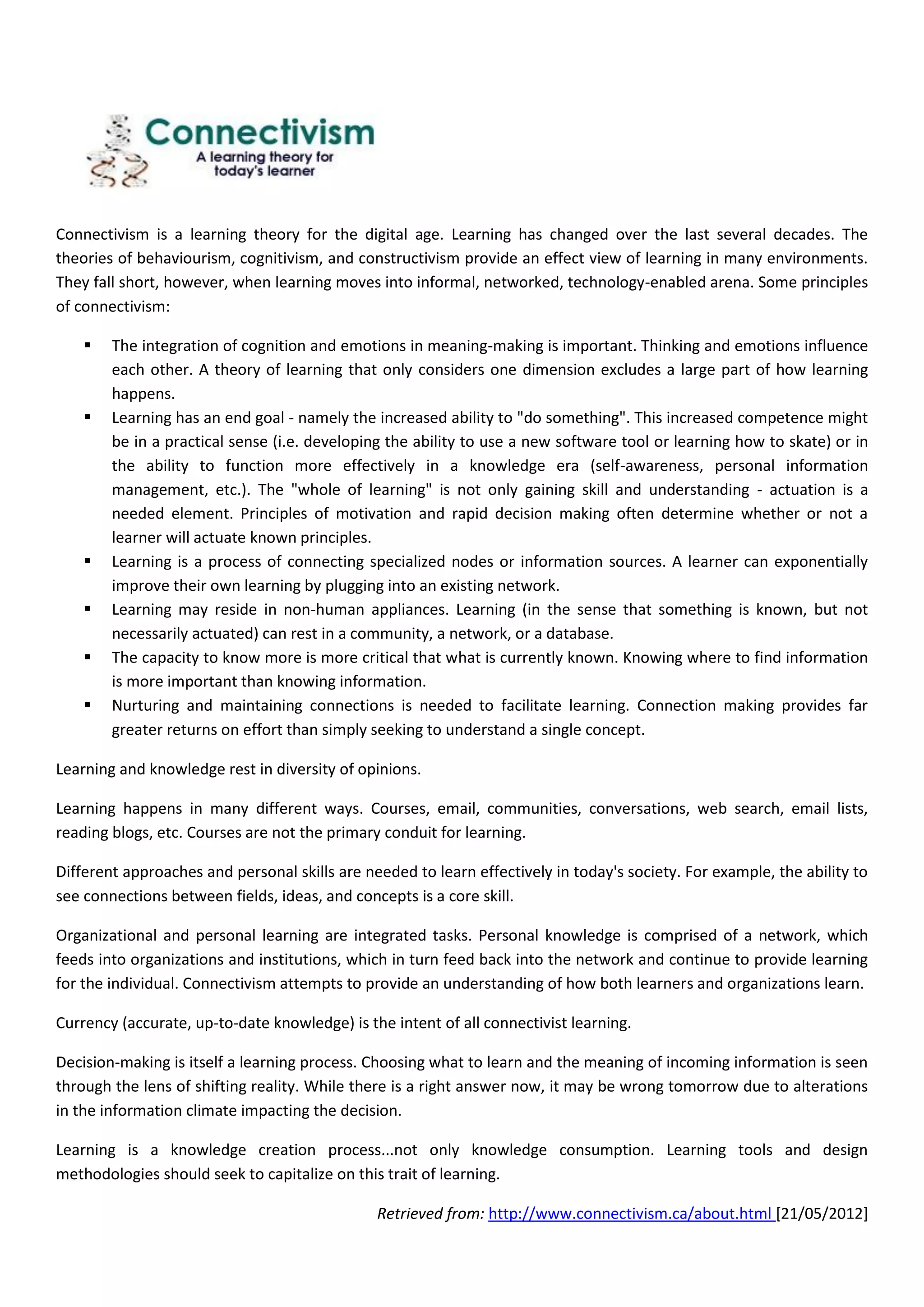 Connectivism 2 | PDF