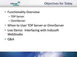 Connectivity Solutions with InduSoft Web Studio and Software toolbox. | PPTX | Operating Systems ...